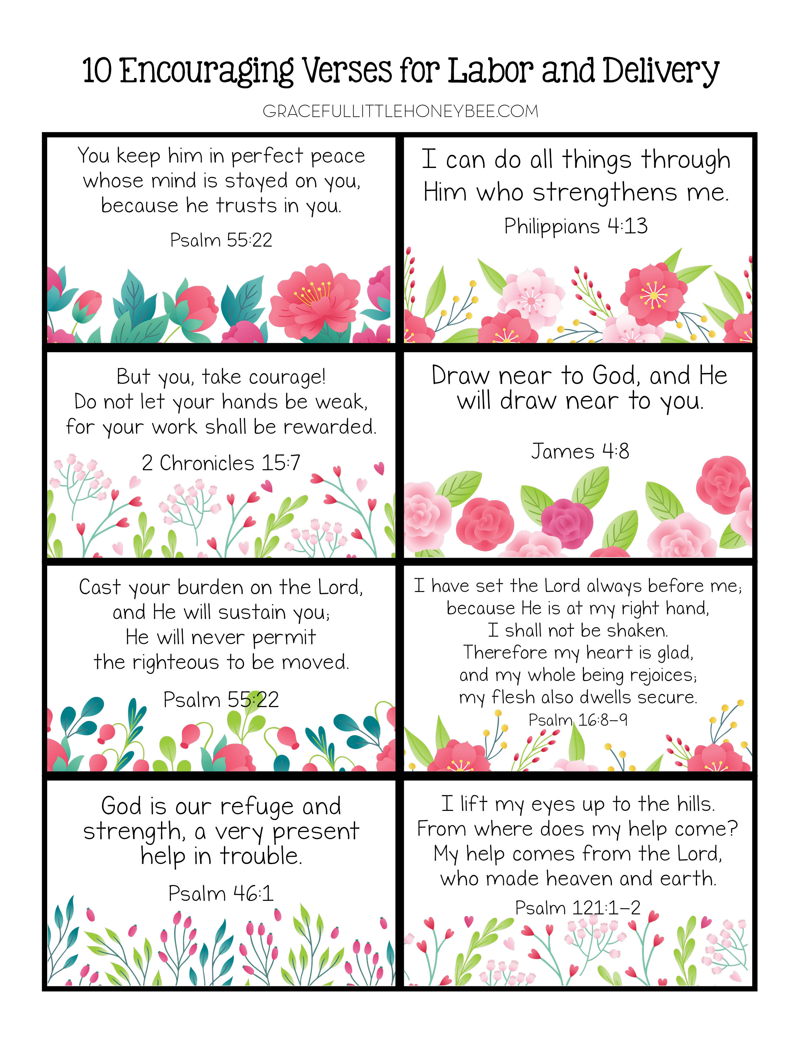 10 Encouraging Verses for Labor and Delivery - Graceful Little Honey Bee