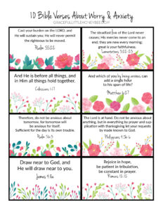10 Bible Verses for Worry and Anxiety - Graceful Little Honey Bee