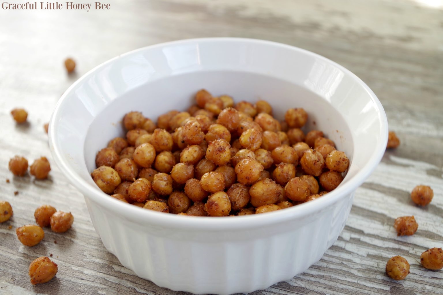 Crispy Garlic Roasted Chickpeas - Graceful Little Honey Bee