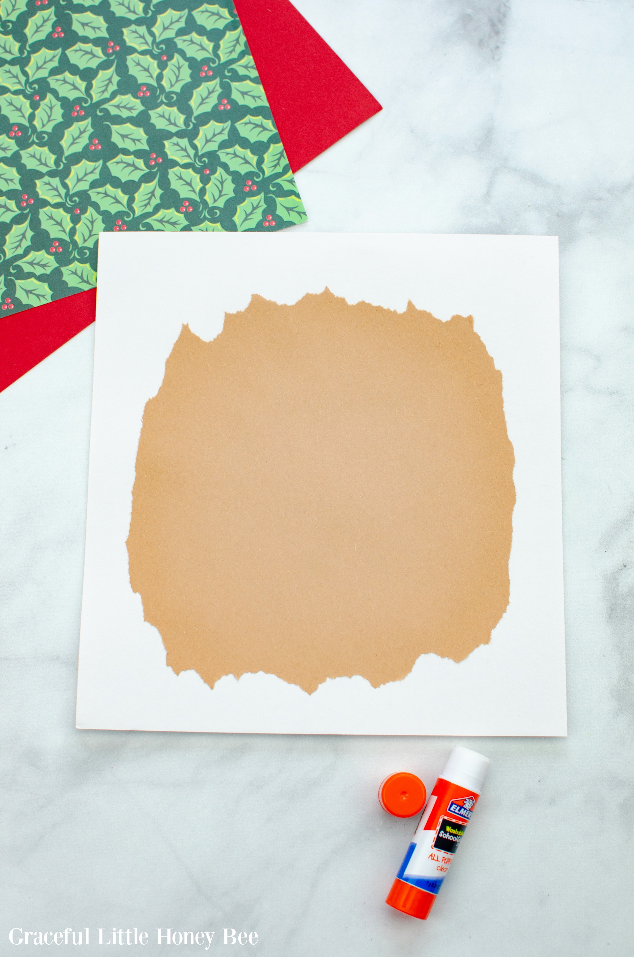 Torn Paper Manger Christmas Craft - Graceful Little Honey Bee