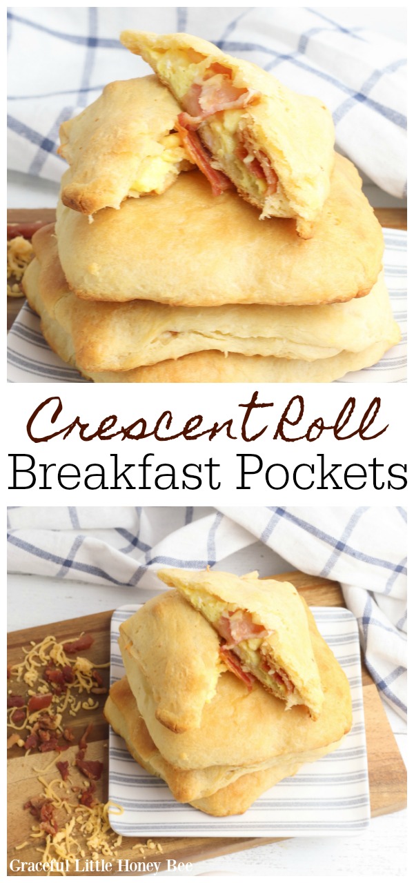 Bacon, Egg and Cheese Breakfast Pockets - Graceful Little Honey Bee