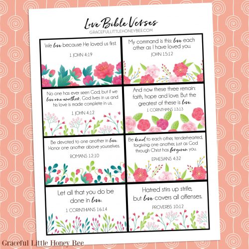 8 Bible Verses About Love + FREE PRINTABLE CARDS - Graceful Little ...