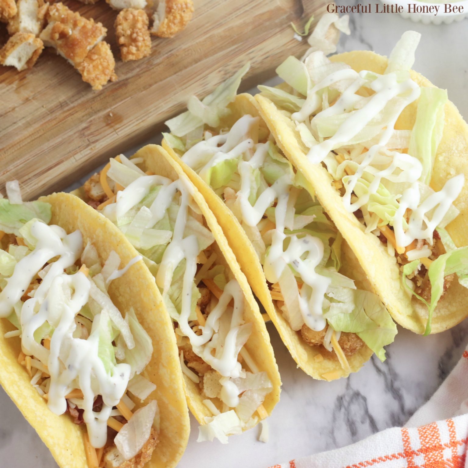 Southern Fried Chicken Tacos with Bacon and Ranch - Graceful Little ...