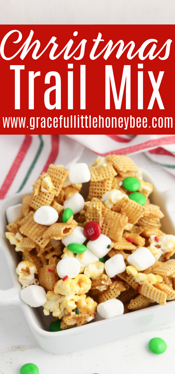 Christmas Trail Mix {Holiday Chex Mix} - Graceful Little Honey Bee