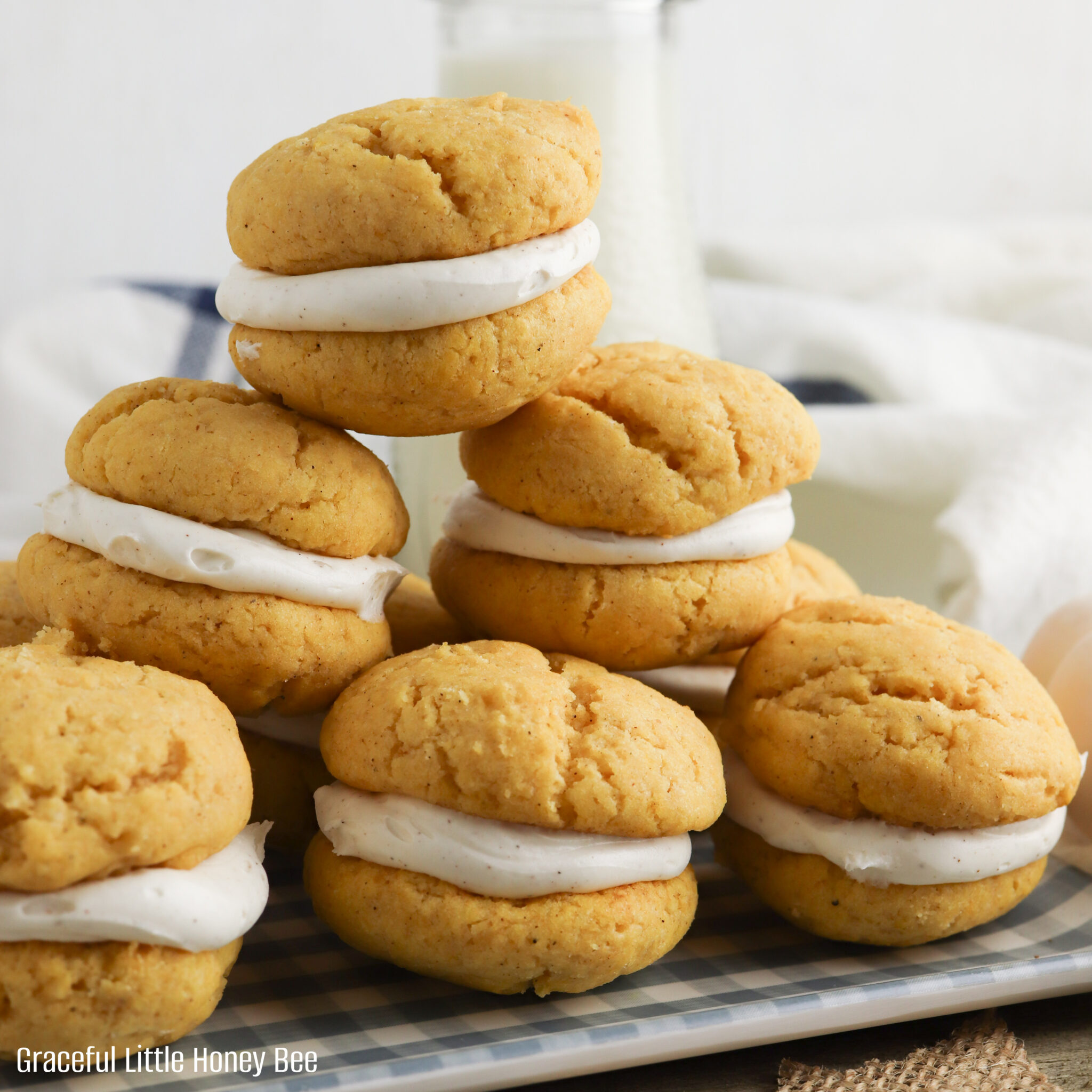 Cake Mix Pumpkin Whoopie Pies - Graceful Little Honey Bee