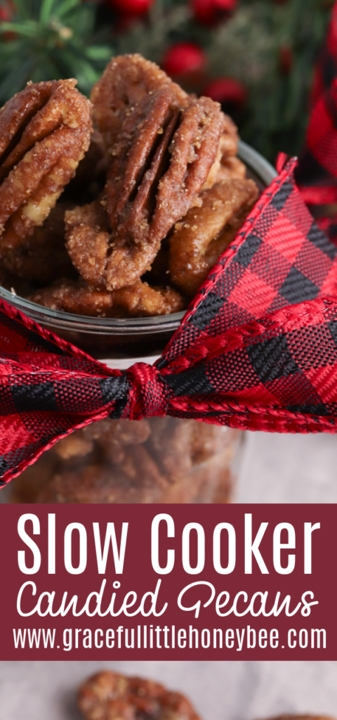 Slow Cooker Candied Pecans - Graceful Little Honey Bee