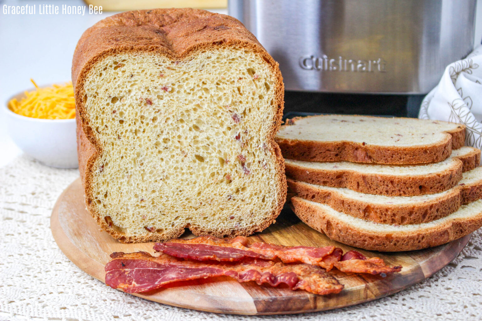 Bread Machine Bacon Cheddar Bread - Graceful Little Honey Bee